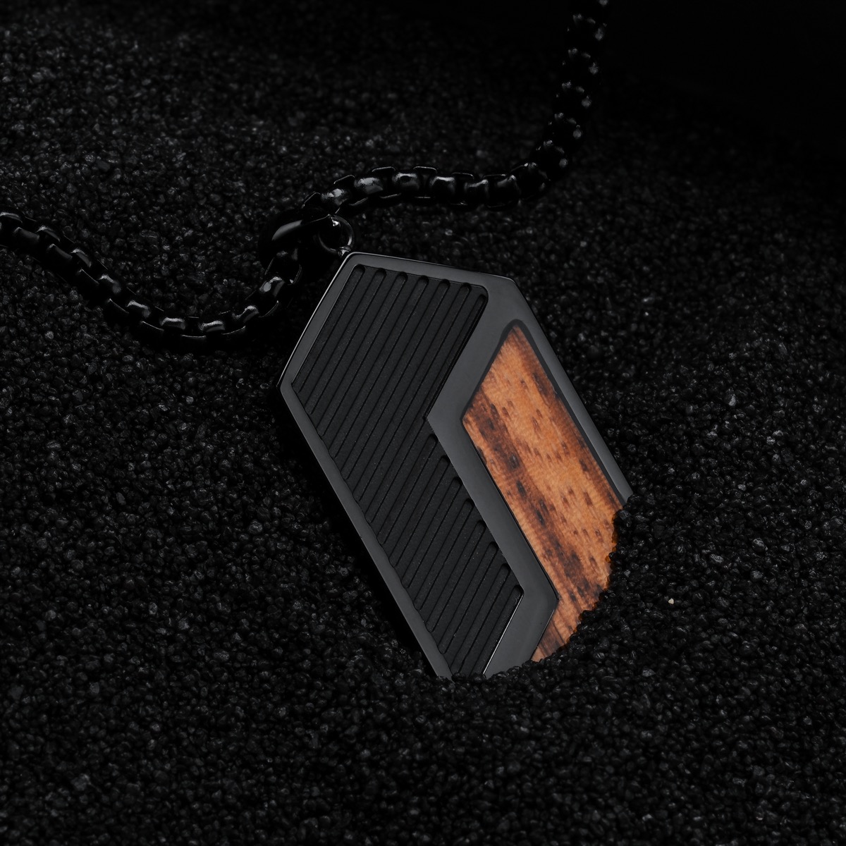 Zigzag Necklace (Zebrawood/Black) | Holzkern