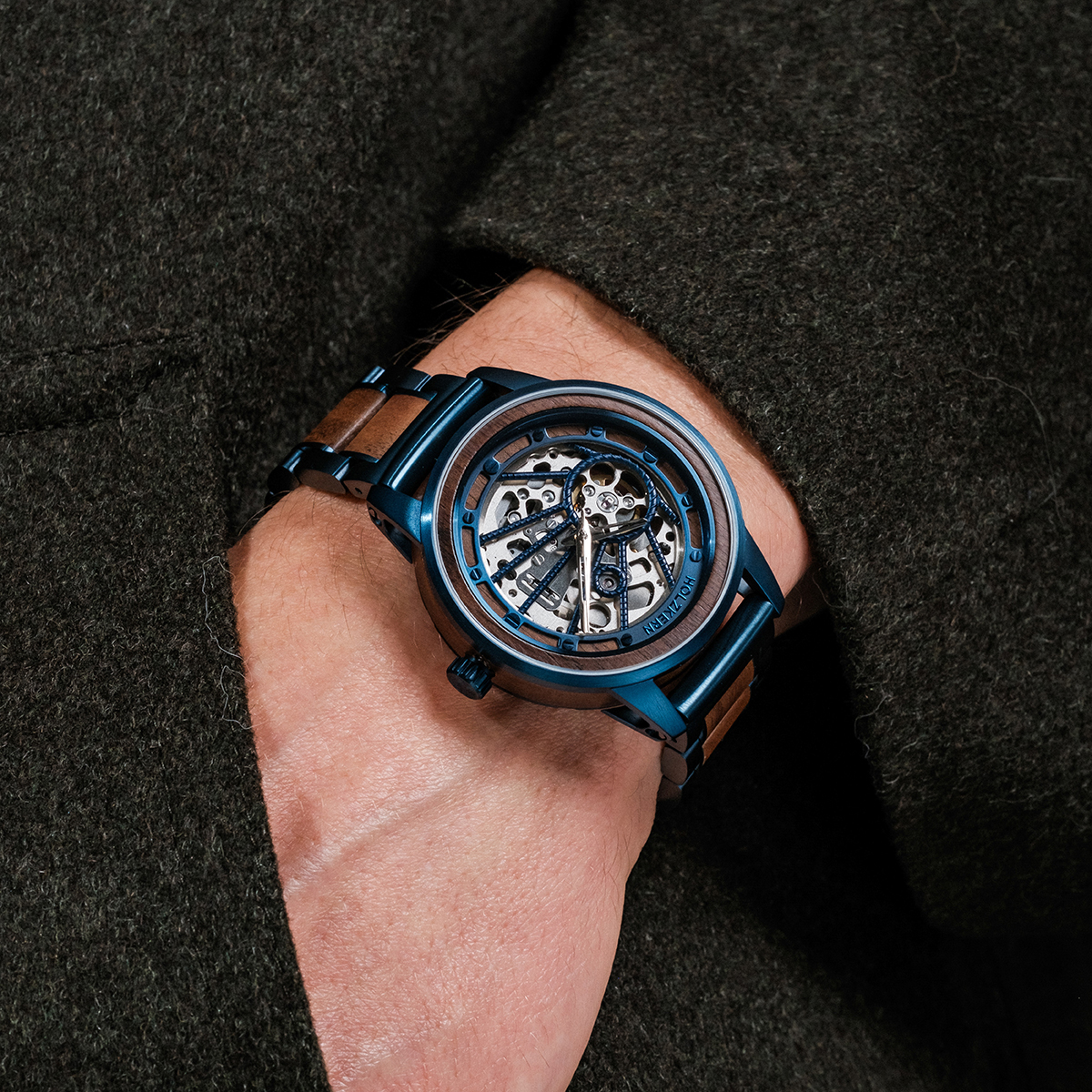 Cobalt (Walnut/Blue) | Holzkern Wood Watches