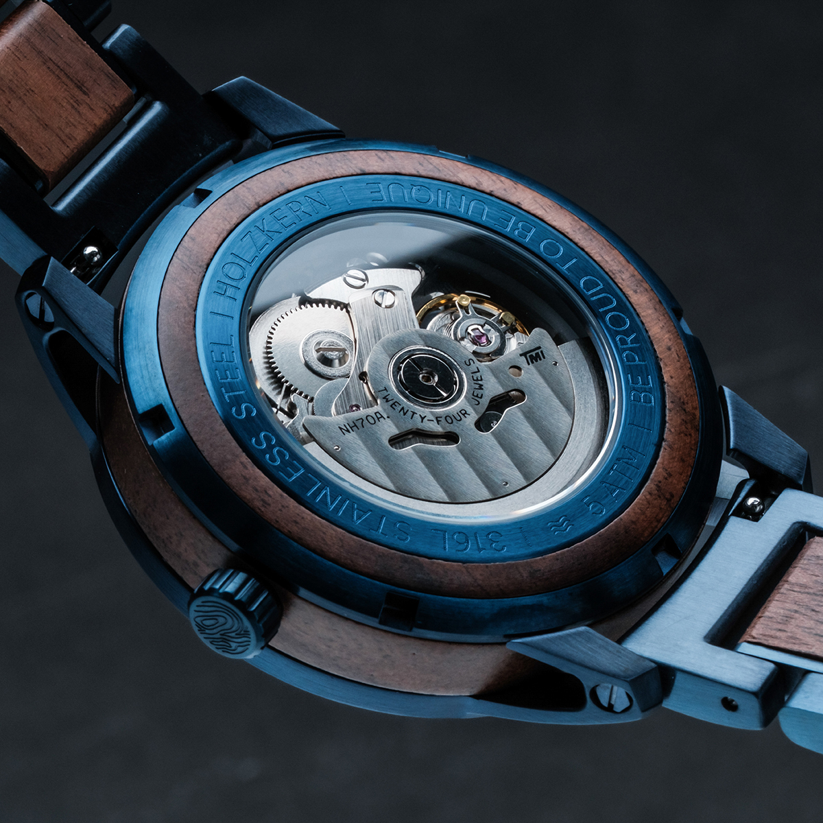 Cobalt (Walnut/Blue) | Holzkern Wood Watches